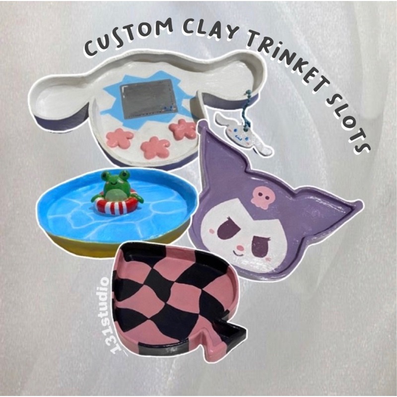 Jual CUSTOM HANDMADE CLAY TRAY TRINKET DISH || Jewelbox, Ashtray ...