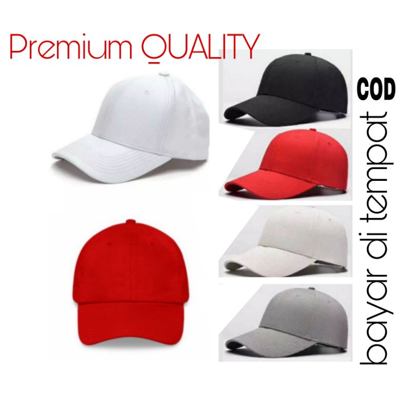 Jual Topi Baseball Polos Warna Hitam Putih Merah Navy Pria Wanita ...