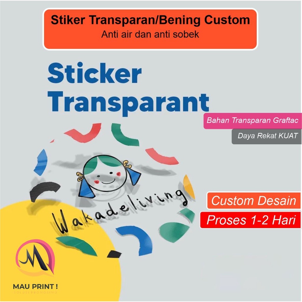 Jual CETAK PRINT STIKER STICKER CUSTOM DESAIN BULAT BAHAN TRANSPARAN ...