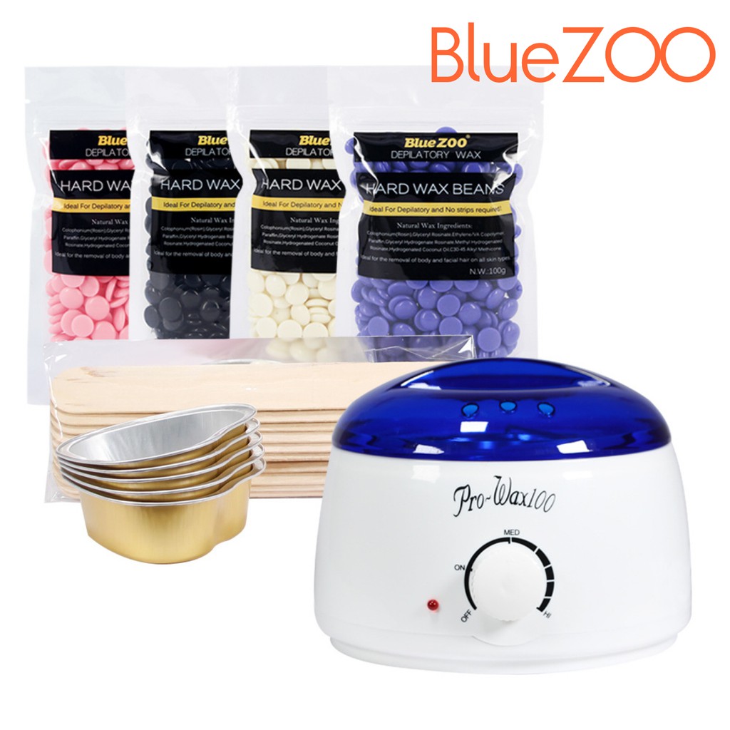 Jual PRO-WAX Warmer Pro 100W Wax Heater / Hair Removal Kit With 4 Pack BlueZOO Waxing Beans ...