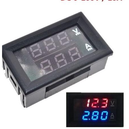 Jual DC 0-100V 10A Digital Voltmeter Ampermeter Dual Display | Shopee Indonesia