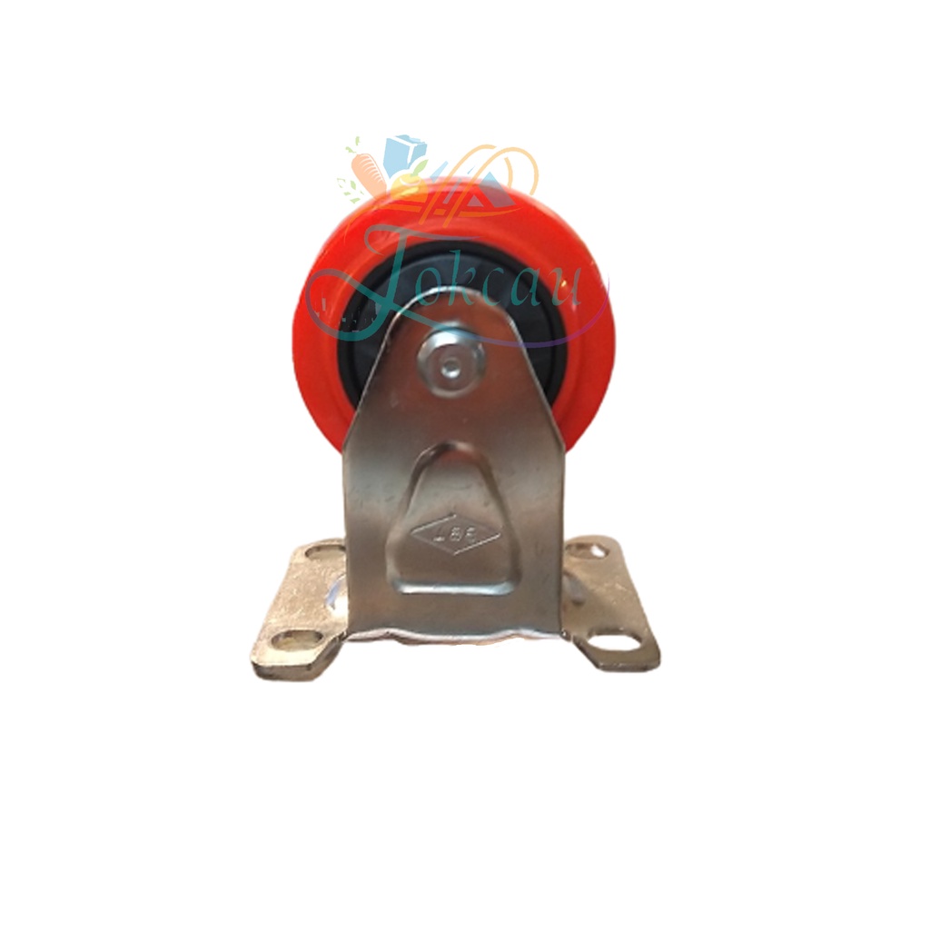 Jual Roda Trolley / Troli / Troly PU Merah 3" Inch Mati Fixed Stainless ...