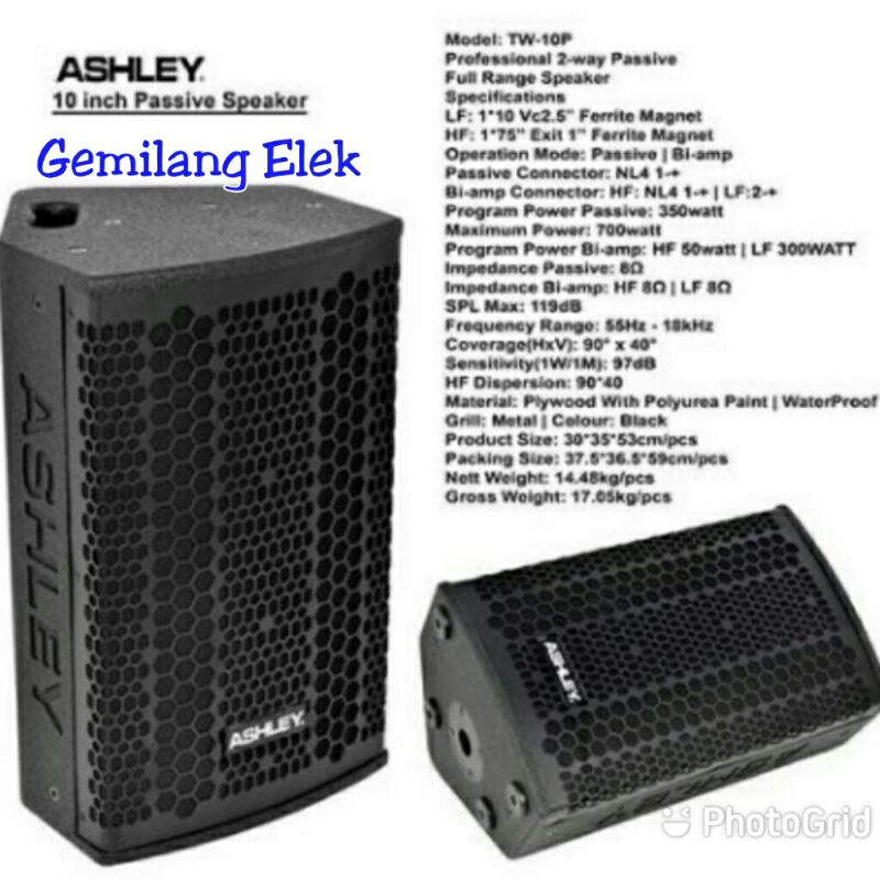 Jual SPEAKER PASIF ASHLEY TW 10P ( 10 INCH ) ORIGINAL GARANSI | Shopee ...