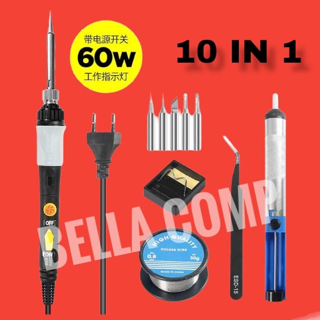 Jual Solder Listrik / Solder 10 in 1 Adjustable Temperature LCD Display ...