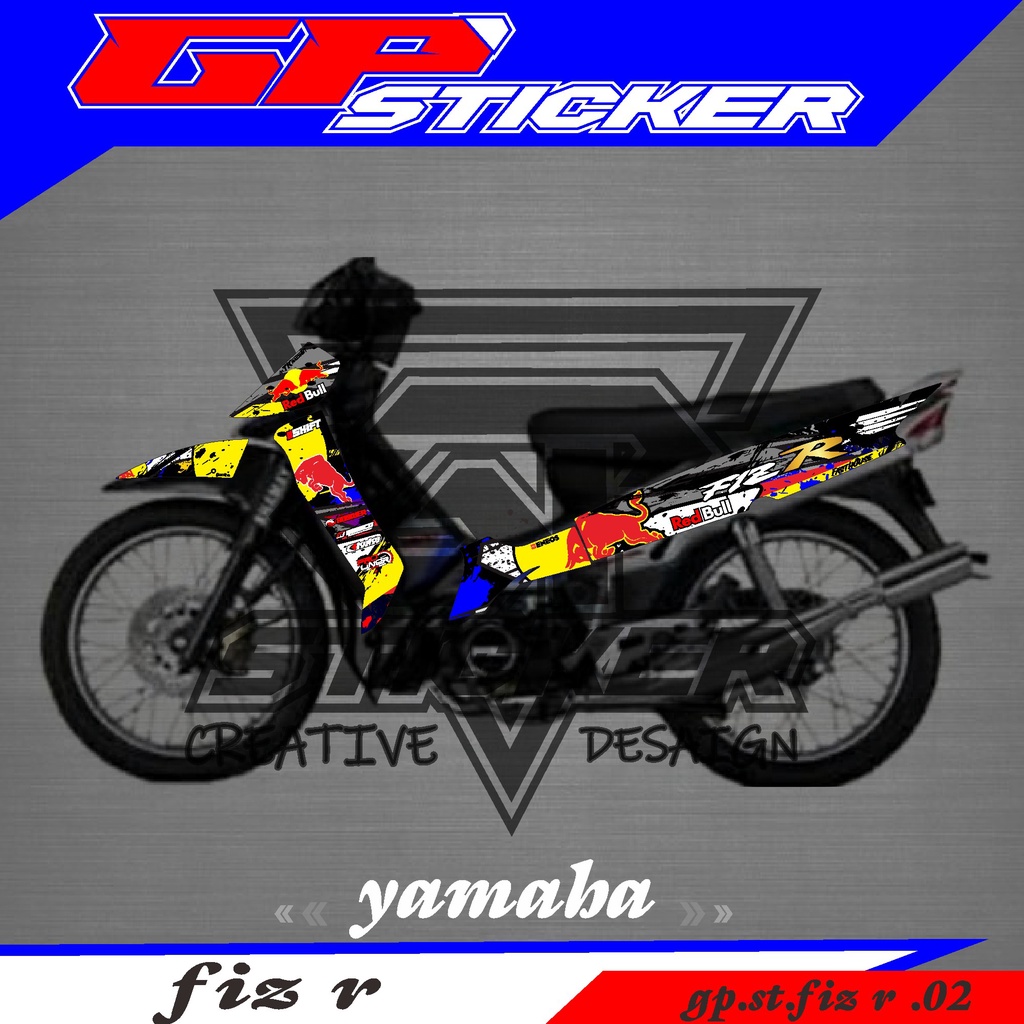 Jual Sticker Striping Lis Variasi Fiz R Semifull Desain RED BULL TEAM ...