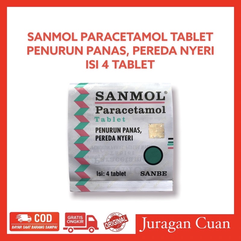 Jual SANMOL PARACETAMOL PENURUN PANAS / ISI 4 TABLET | Shopee Indonesia
