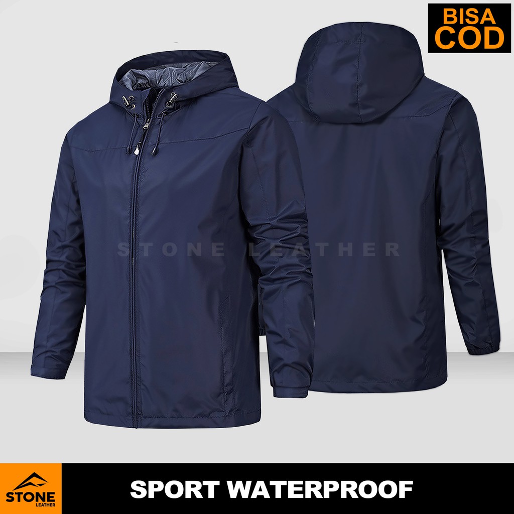 Jual Jaket Taslan Pria Outdoor Sport Waterproof | Shopee Indonesia