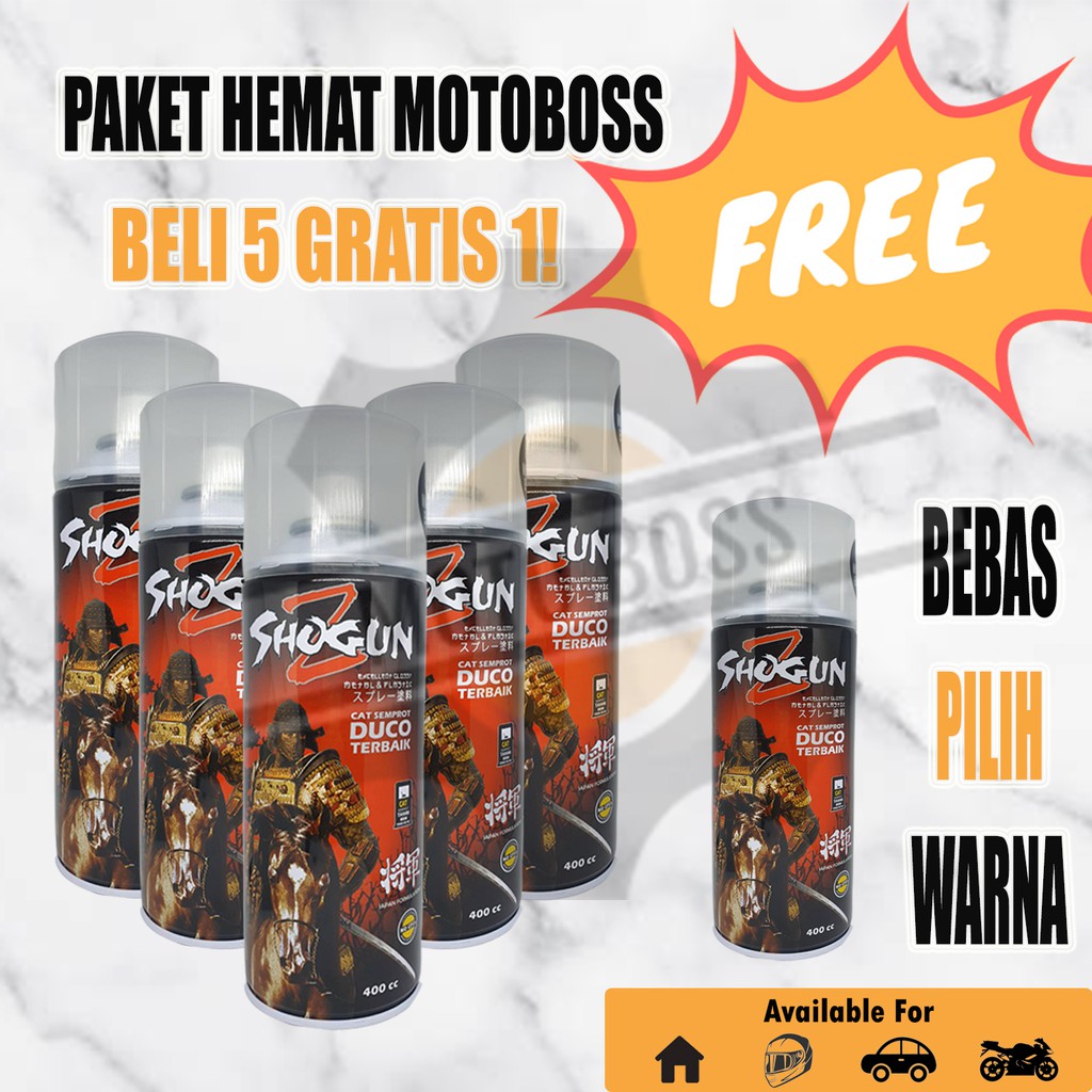 Jual PAKET HEMAT 5 KALENG CAT SEMPROT SHOGUN Z GRATIS 1 - PILOK PILOX ...