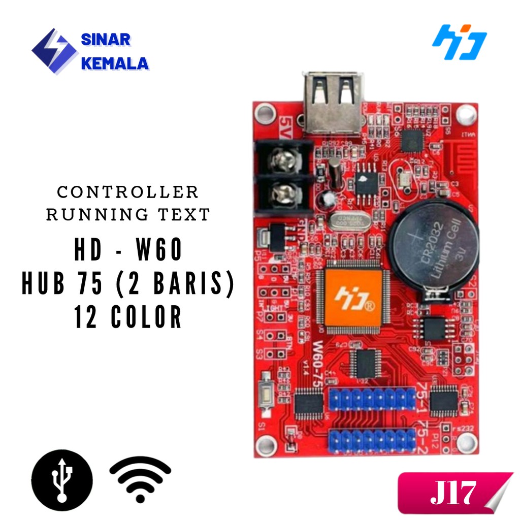 Jual HUIDU HD-W60 Controller 5V DC Hub-75 RGB Full Color USB WiFi 2 ...