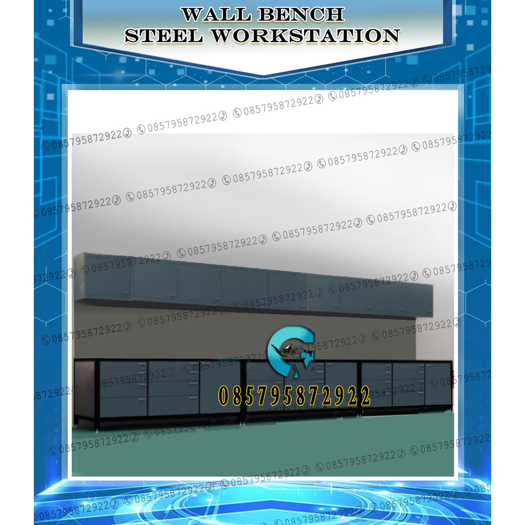 Jual Workshop Furniture Wall Bench Workbench Meja Kerja Workstation 6 ...