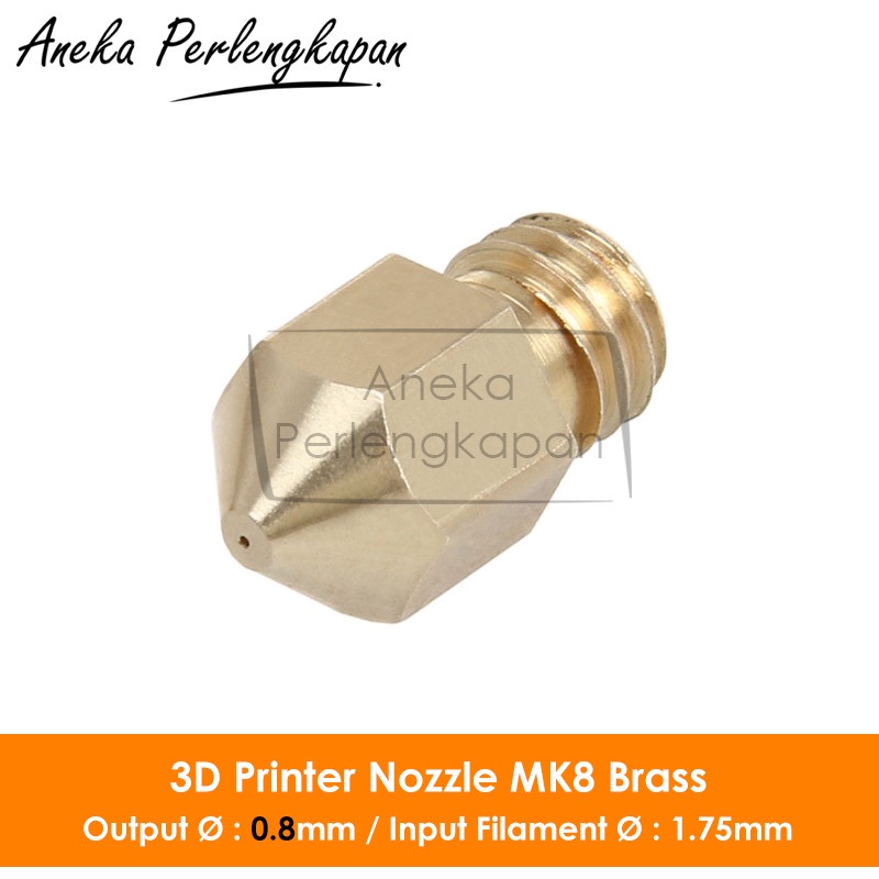 Jual MK8 Brass 3D Printer Nozzle 0.8mm, for 1.75mm Filament Diameter M6 | Shopee Indonesia