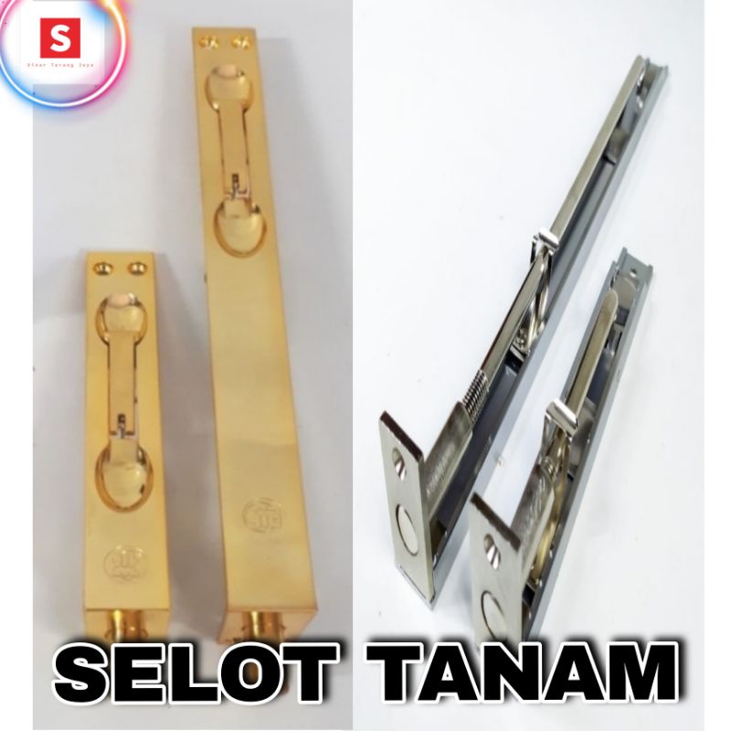 Jual Selot Grendel Tanam Pintu Dua (Putih/Kuning) | Shopee Indonesia