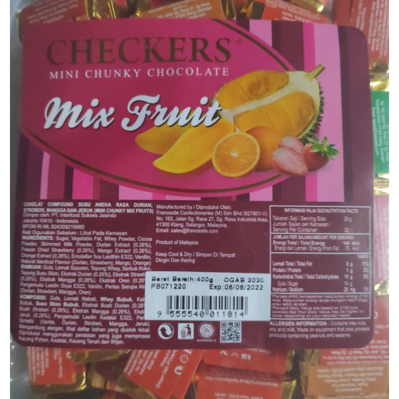 Jual Chocolate Checkers Mini Chunky/Coklat Susu | Shopee Indonesia