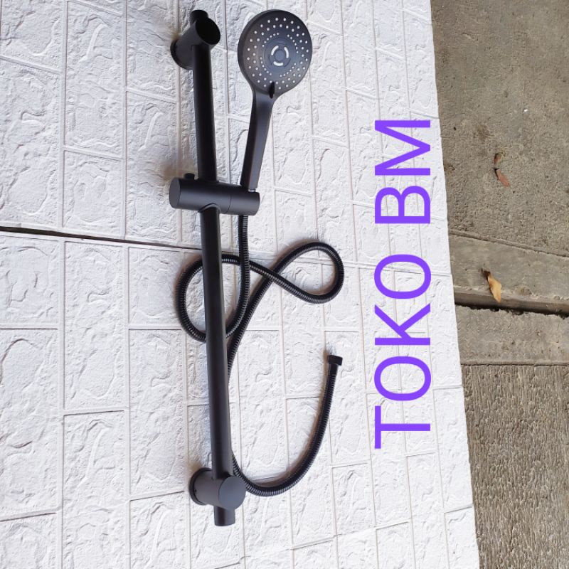 Jual Shower tiang dinding black doff/shower mandi tiang hitam doff ...