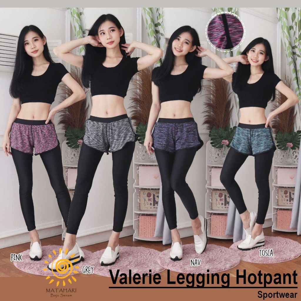 Jual Legging Hotpant VALERIE celana senam wanita legging zumba murah ...