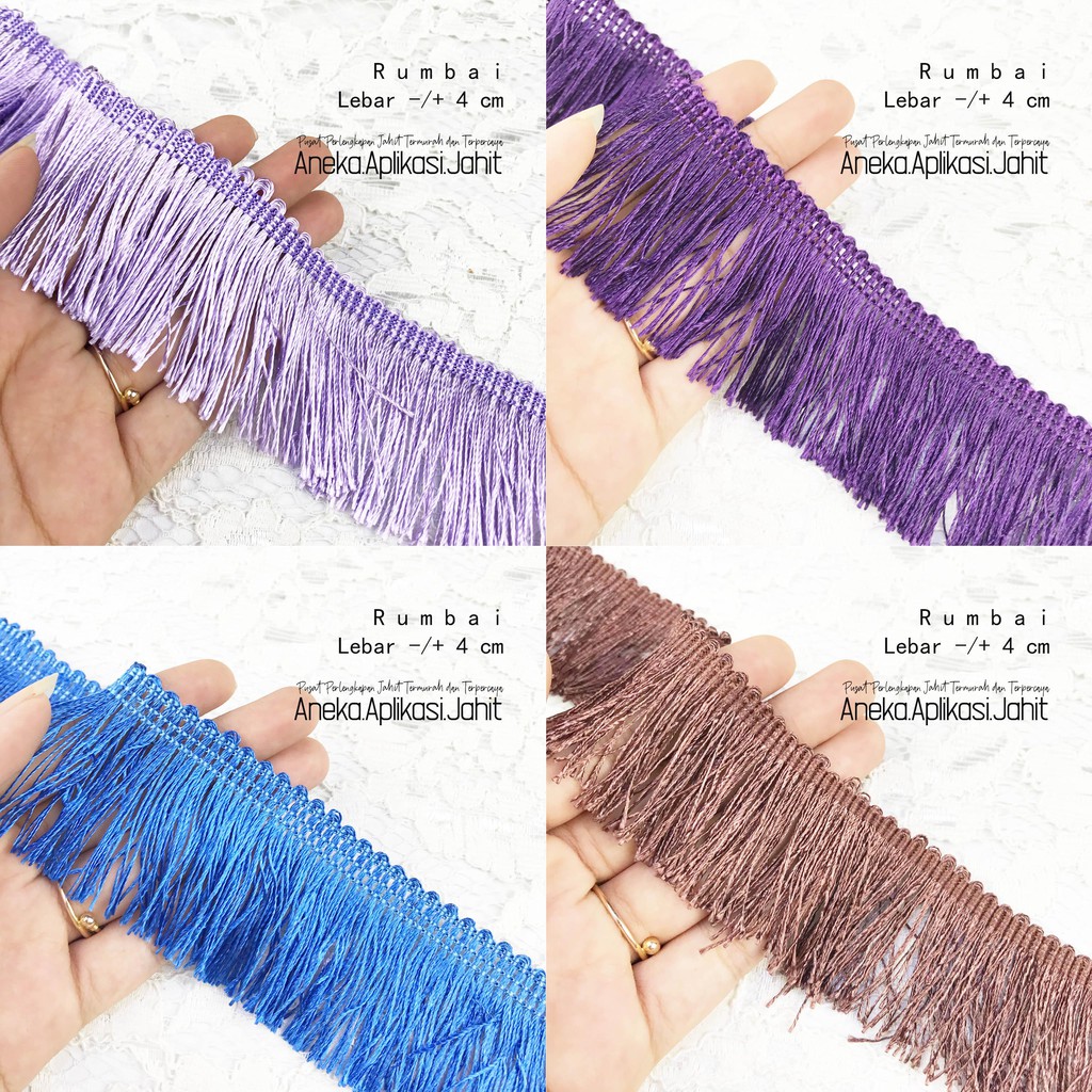 Jual 1 METER RUMBAI RUMBAI [ LEBAR -/+ 4 CM DAN 5 CM ] RUMBE RUMBE ...