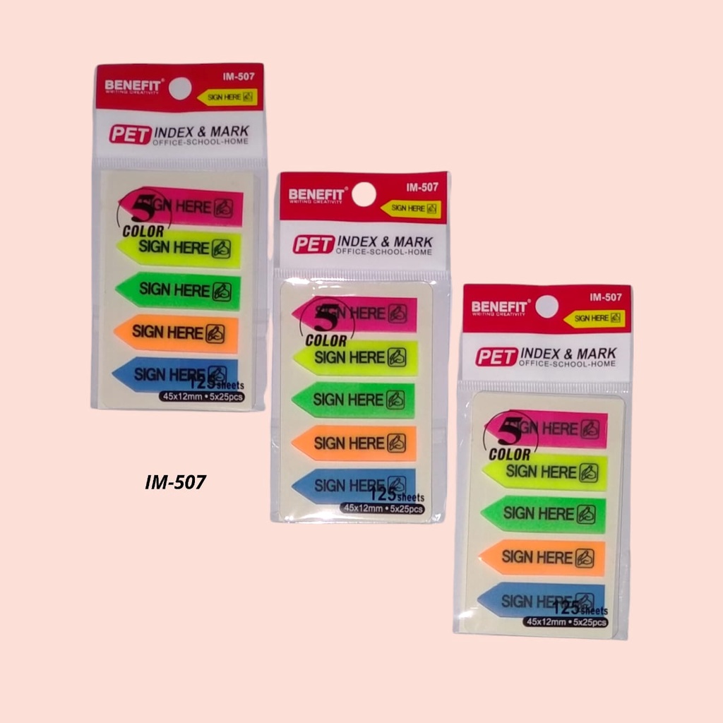 Jual STICKY NOTES PENANDA TANDA TANGAN STIKER SIGN HERE PANAH WARNA ...