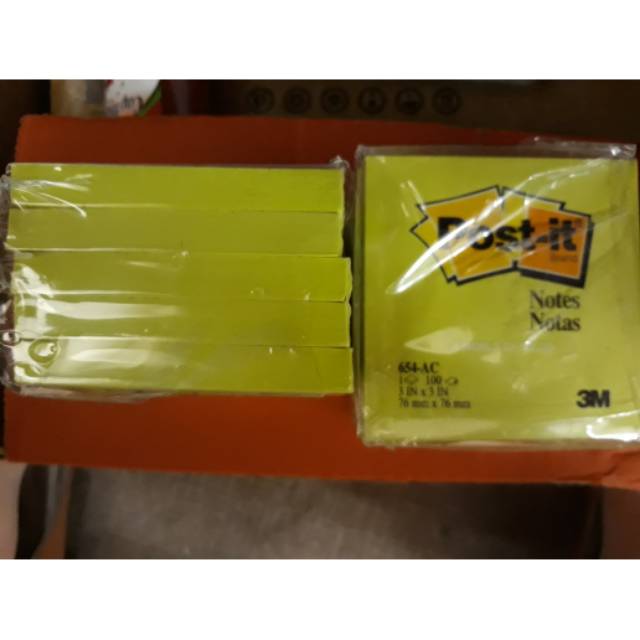 Jual Sticky Notes Post-It 3M 654 Yellow / 654C Neon Green | Shopee ...