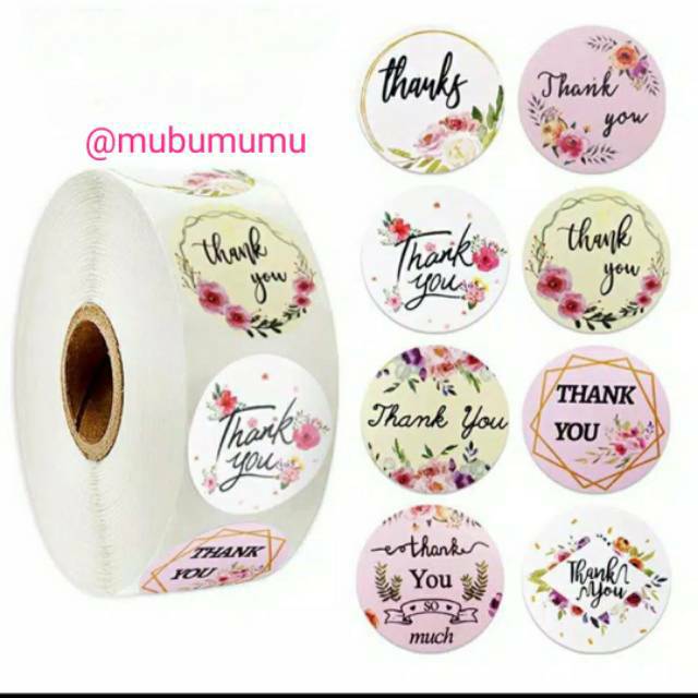 Jual [Thank you] Stiker/sticker bulat thank you uk. 1 inch untuk seal ...