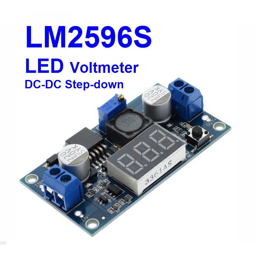 Jual LM2596 Modul Voltmeter Step down DC-DC Adjustable Penurun Tegangan DC Buck Kalibrasi ...