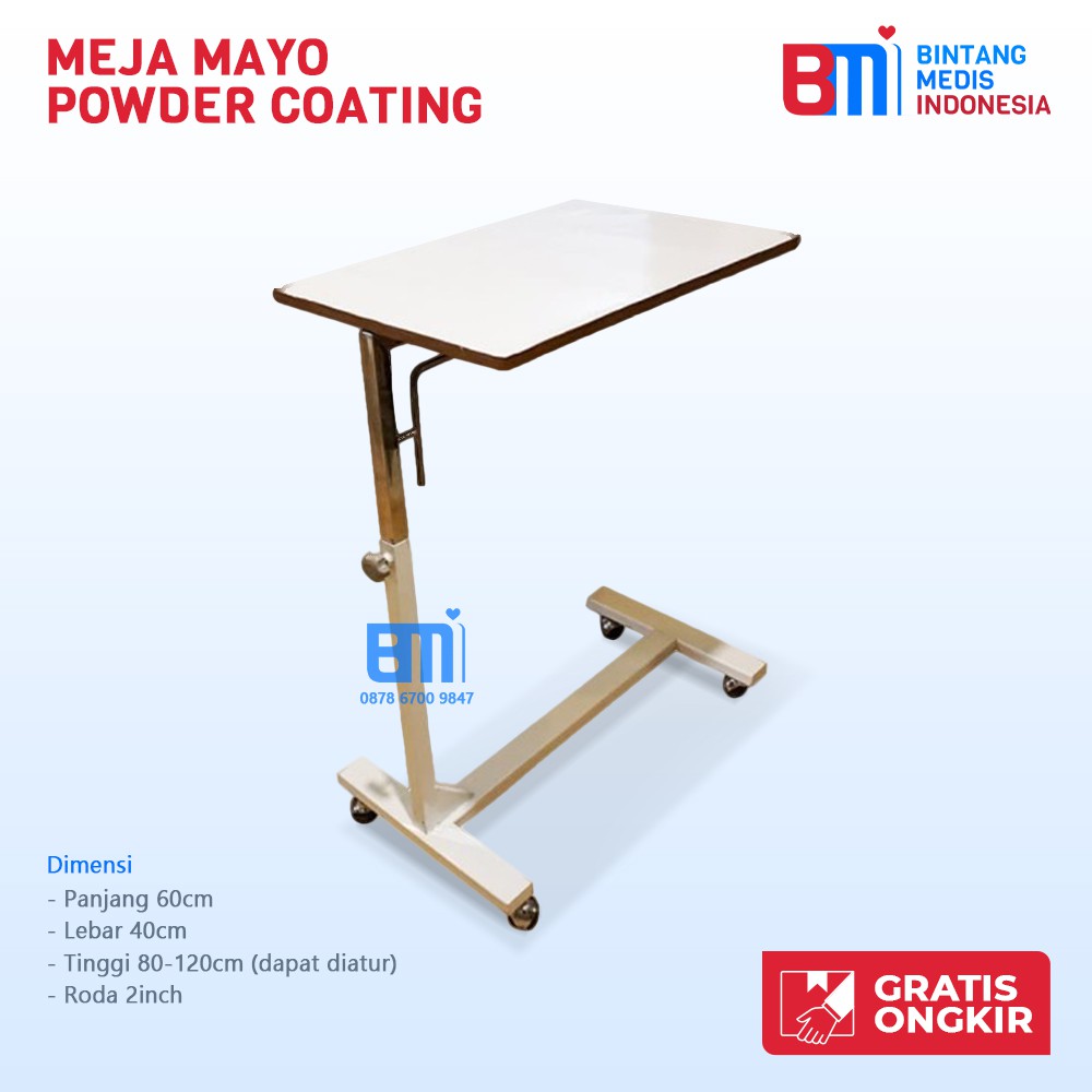 Jual Meja Mayo Pasien - Overbed Table Besi - Meja Makan Pasien | Shopee ...