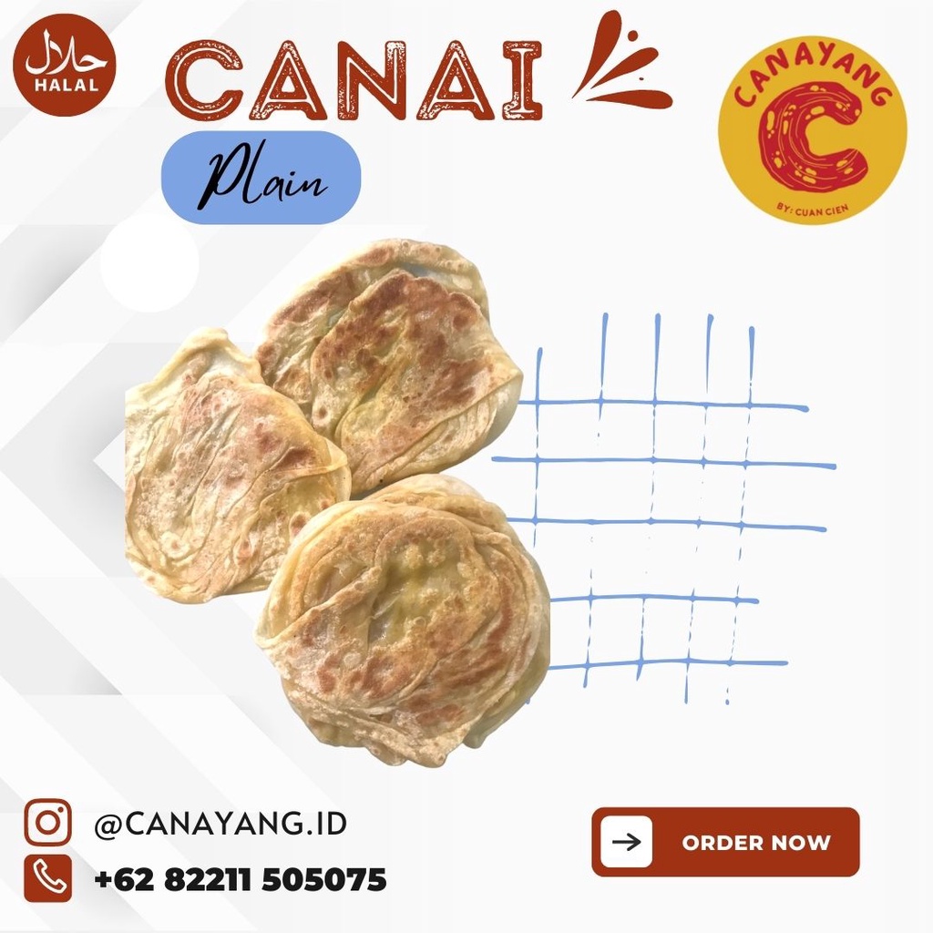 Jual Roti Cane / Roti Canai / Roti Maryam Frozen (5pcs) PLAIN | Shopee ...