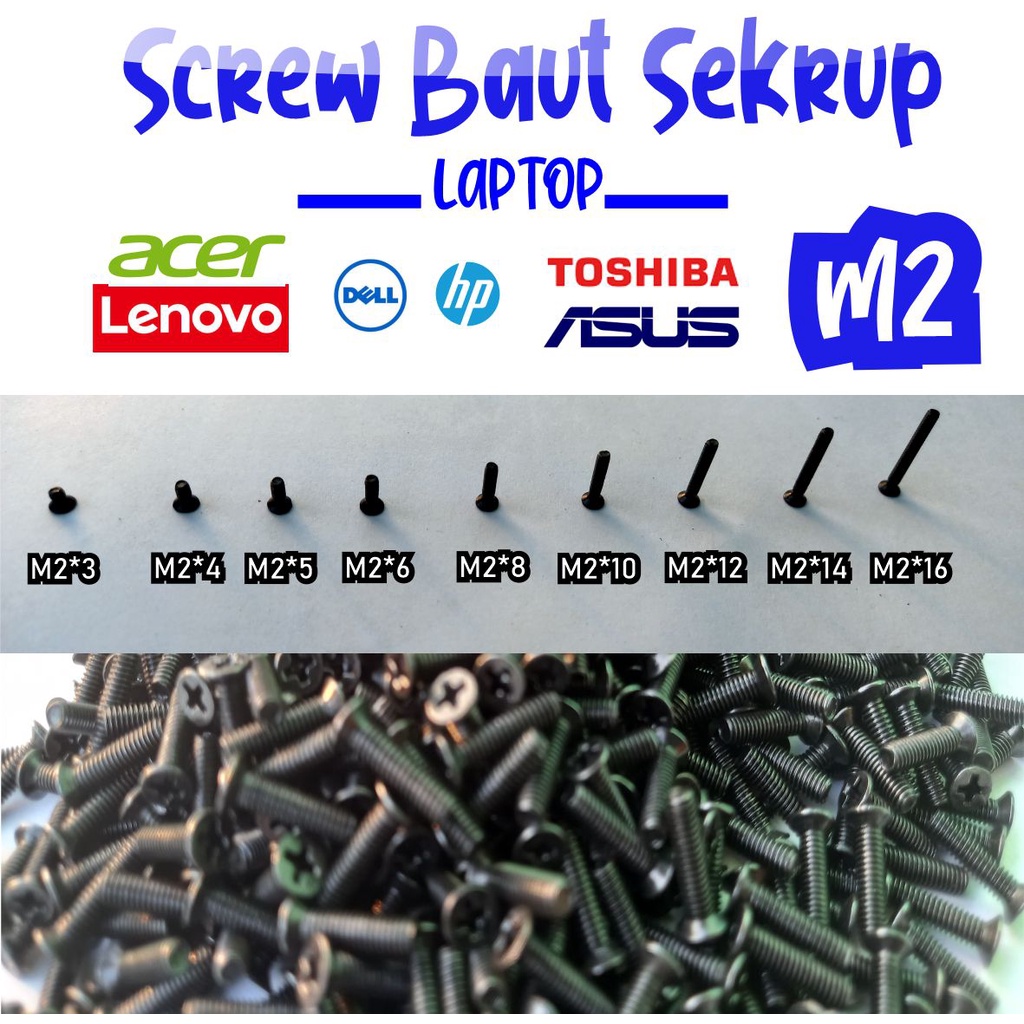 Jual Screw Laptop Asus Baut Casing Laptop Lenovo Sekrup Hardisk Baud ...