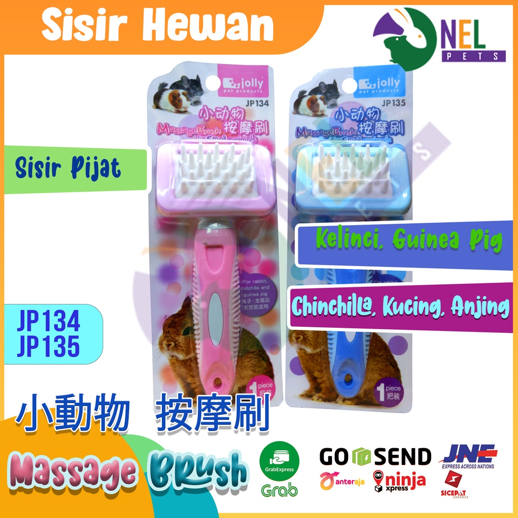 Jual SISIR PIJAT JOLLY/MASSAGE BRUSH JP134/JP135/SISIR HEWAN/SISIR KELINCI KUCING GUINEA PIG ...