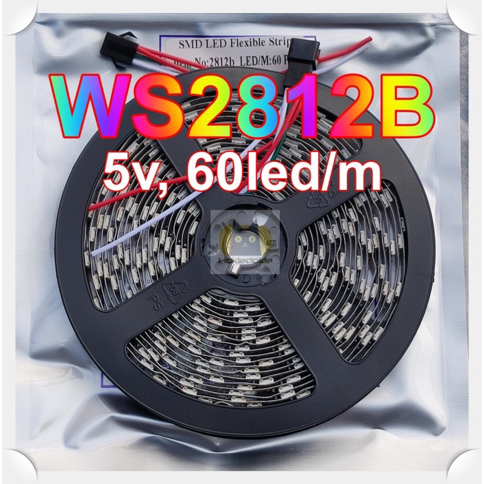 Jual PROMO Led strip rgb ws2812b ws2812 ws2811 5v 5m 60led/m ip30 PCB ...