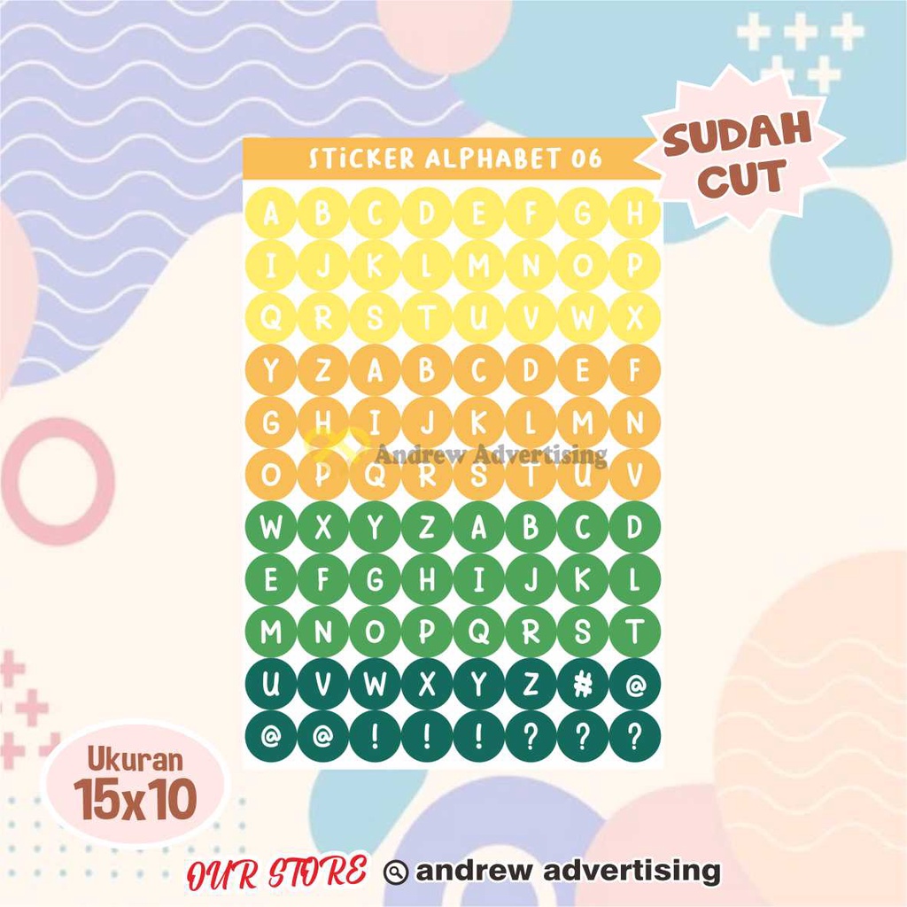 Jual STIKER ALPHABET DECO STIKER HURUF LUCU BULAT | Shopee Indonesia