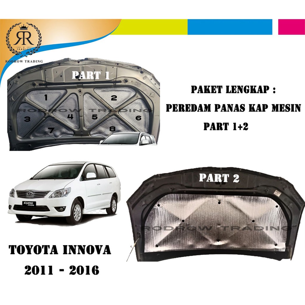 Jual Peredam panas kap mesin mobil INNOVA 11-16 paketan part 1 dan 2 ...