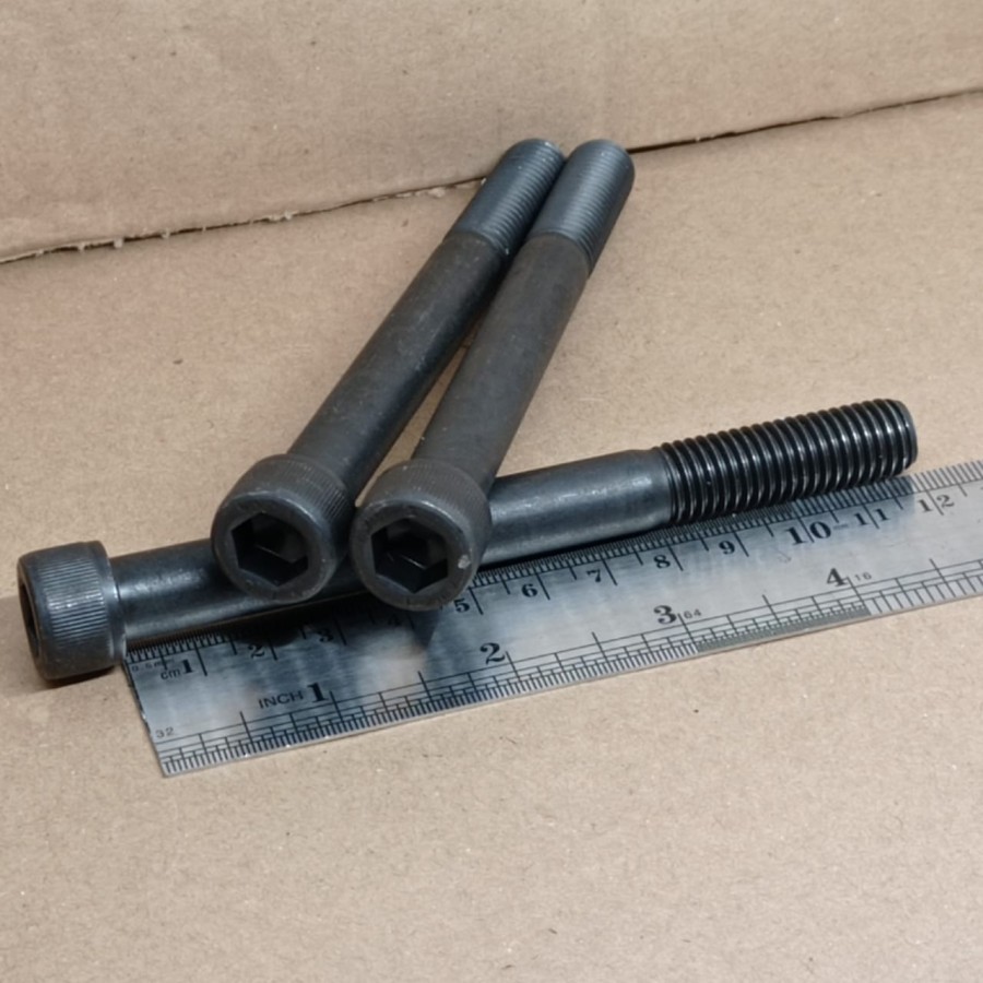 Jual BAUT L M12X120 BAJA M12 X 120 HITAM PANJANG 12CM KUNCI L10 L 10 HEX HEAD SOCKET SCREW HALF ...
