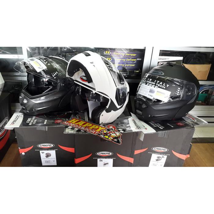 Jual HELM MODULAR CABERG DUKE ITALY DUAL VISOR GUNMETAL, PUTIH, HITAM ...
