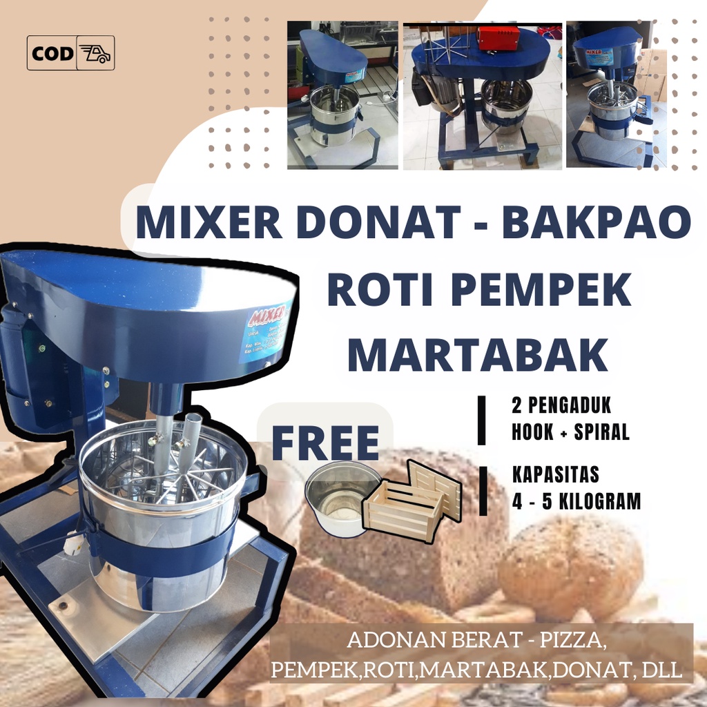 Jual MIXER DONUT 3 KG mixer donat dan roti 5kg mesin pengaduk adonan ...