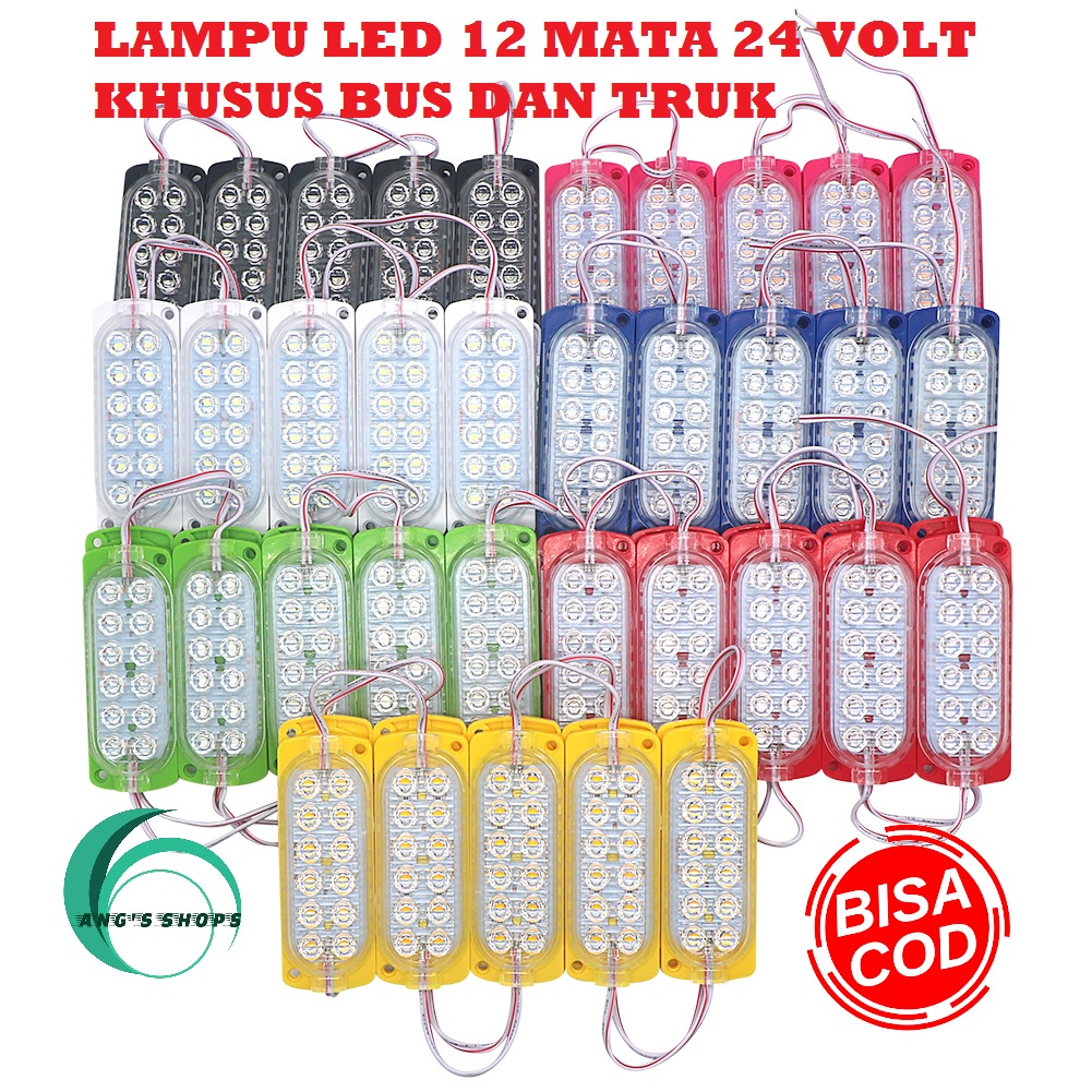 Jual LAMPU LED 12 mata ANEKA MACAM WARNA 24V TRUK DAN BUS TERMURAH ...