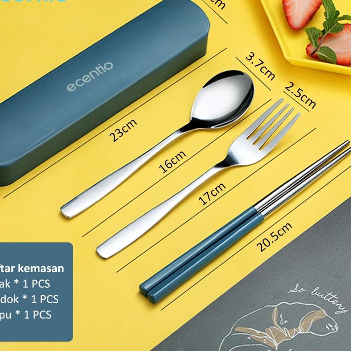 Jual Paylater ecentio Stainless Steel Set /Alat Makan Set Sendok Garpu ...