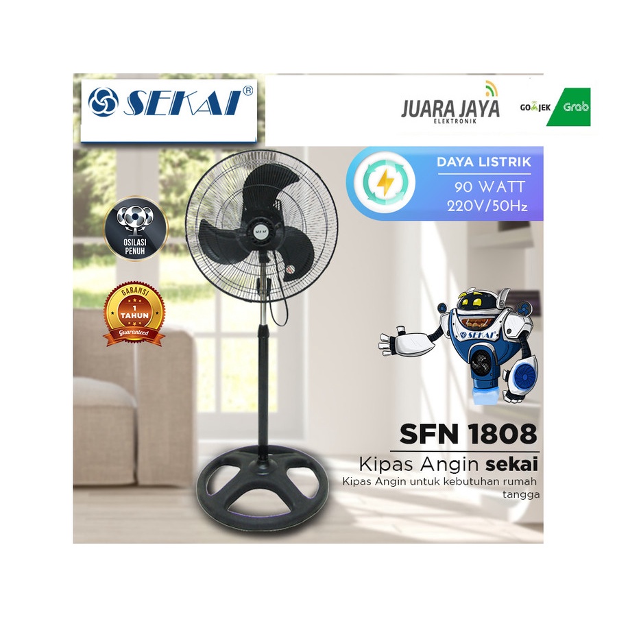 Jual Kipas Angin Berdiri / Standfan Besi Tornado 18inch 18in Sekai SFN 1808 | Shopee Indonesia