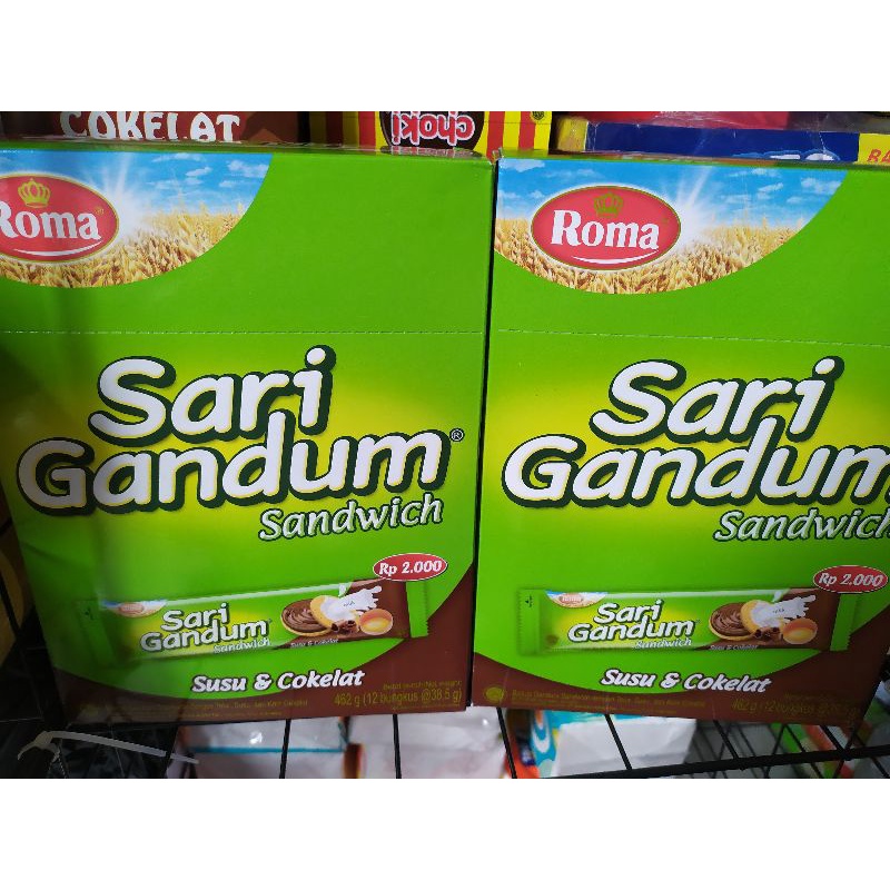 Jual Roma Sari Gandum Sandwich Coklat 39gr (1 Box Isi 12 Pcs) | Shopee ...