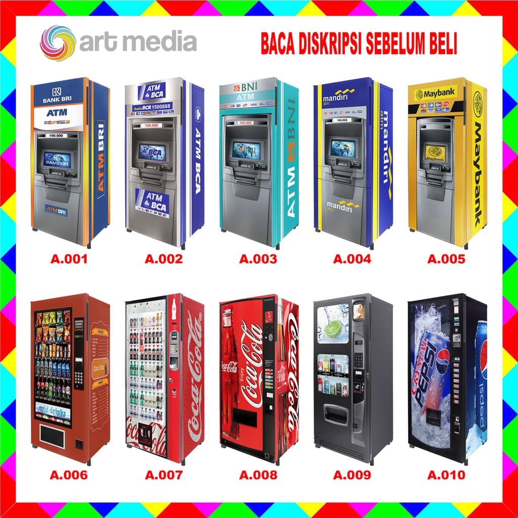Jual STIKER KULKAS 1 PINTU ATM & DRINK MACHINE | Shopee Indonesia