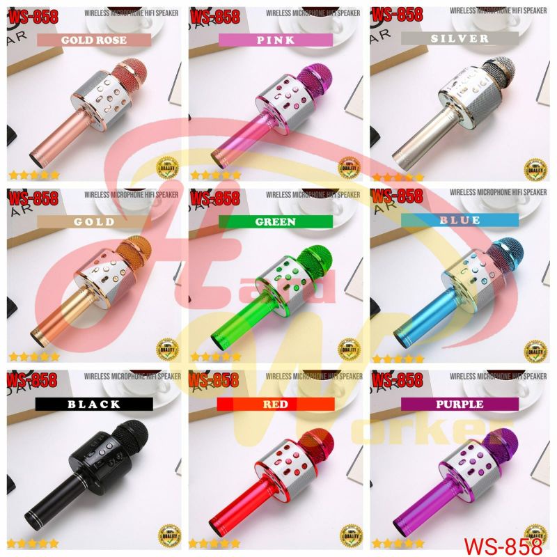 Jual Mic Karaoke Mikrofon Wireless Bluetooth WSTER WS858 WS-858 Mic Smule | Shopee Indonesia