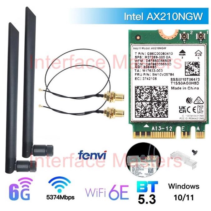 Jual Wifi 6 6E Wireless Card Intel AX210 Bluetooth 5.2 AX AX200 M2 NGFF ...