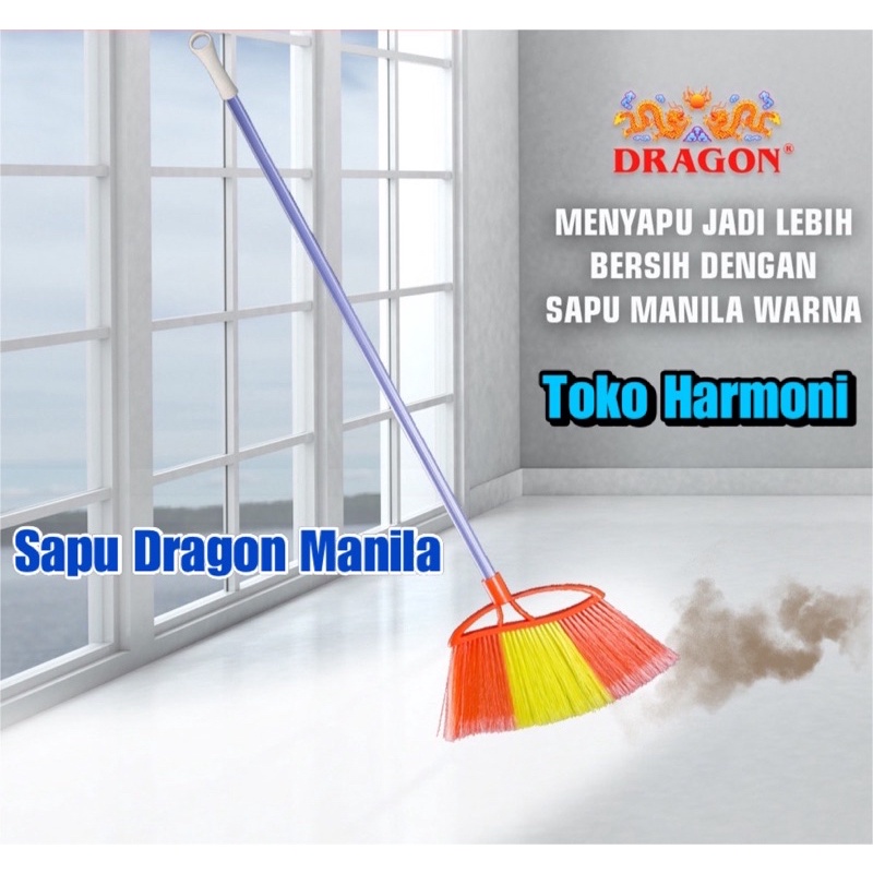 Jual Sapu Plastik Dragon Manila Warna Sapu Lantai Nylon Ringan | Shopee ...