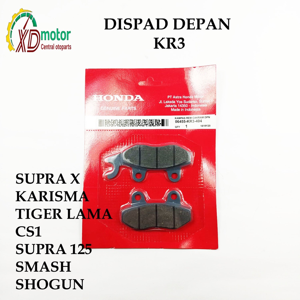 Jual DISPAD DEPAN KR3 KAMPAS REM DEPAN HONDA KUALITAS ASLI BAGUS ...
