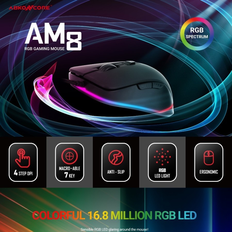Jual ABKONCORE GAMING MOUSE ASTRA AM8 RGB | Shopee Indonesia