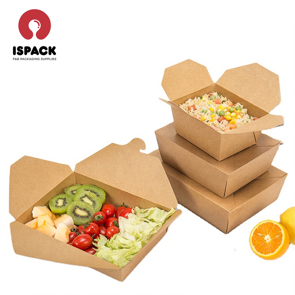 Jual Paper Lunch Box Kraft Kardus Kotak Nasi 26oz 45oz 55oz | Shopee ...