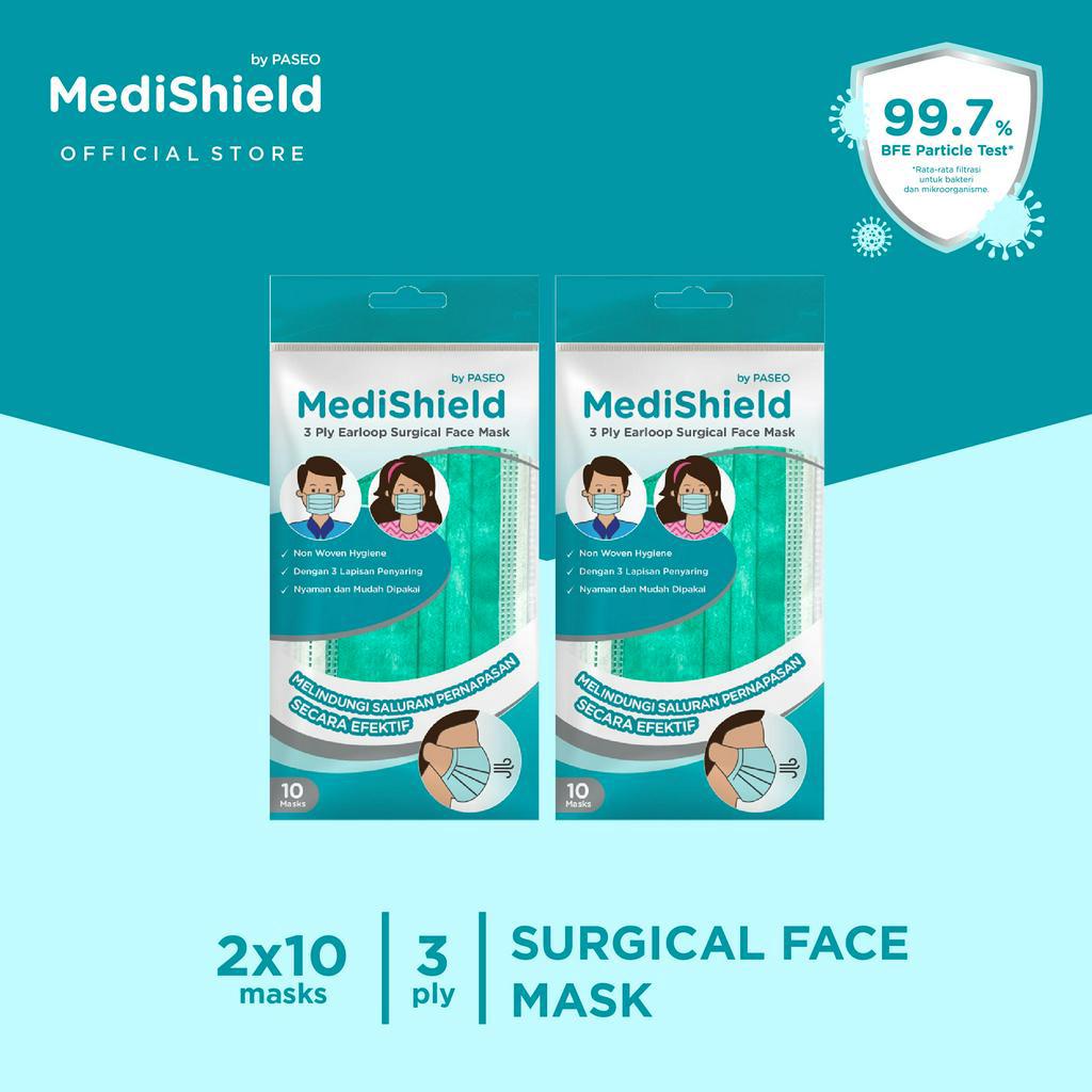 Jual Medishield Masker Surgical Earloop 2 x 10 pcs | Shopee Indonesia