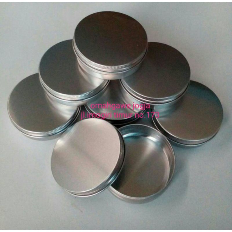 Jual pot kaleng alumunium kaleng pomade kemasan kosmetik 100gr | Shopee ...