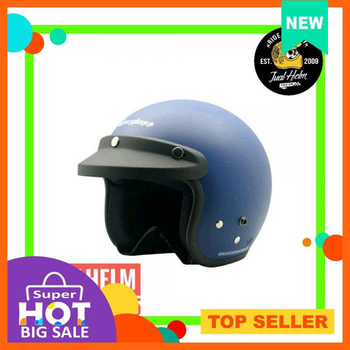 Jual Helm Cargloss Biru Blue Dof Helm Retro Helm Classic | Shopee Indonesia