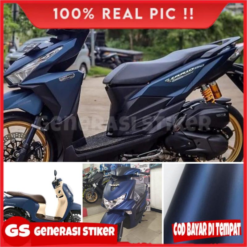 Jual Stiker Skotlet Metalik Krom Doff Biru Navy Sticker Scotlite Motor ...