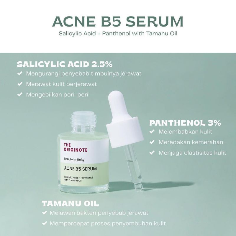 Jual The Originote Acne B5 Serum Salicylic Acid + Panthenol with Tamanu ...